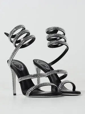 Rene Caovilla Embellished Stiletto Sandals - Silver