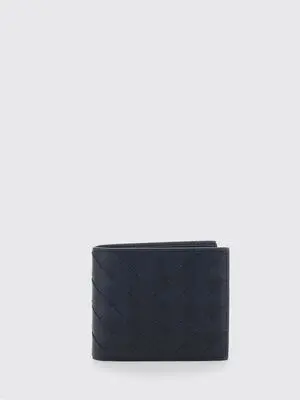 Bottega Veneta Woven Calfskin Bifold Wallet - Blue