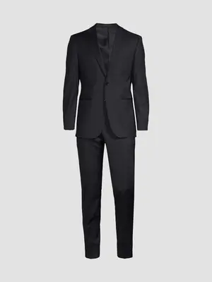 Corneliani Wool Crystal Lapel Tuxedo - Navy