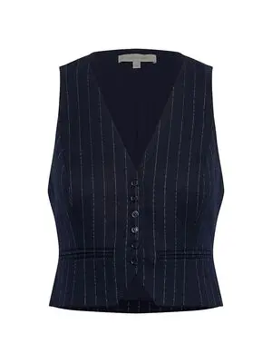 FAVORITE DAUGHTER The Favorite Pinstriped Crop Vest