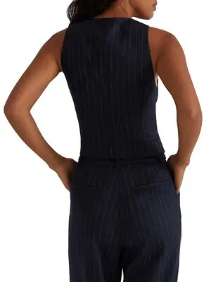FAVORITE DAUGHTER The Favorite Pinstriped Crop Vest