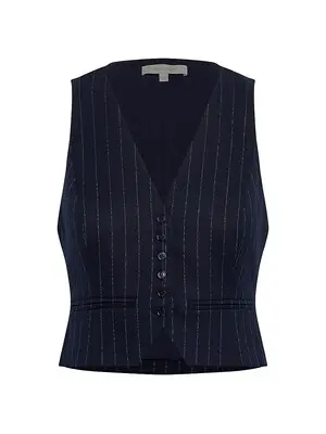 FAVORITE DAUGHTER The Favorite Pinstriped Crop Vest