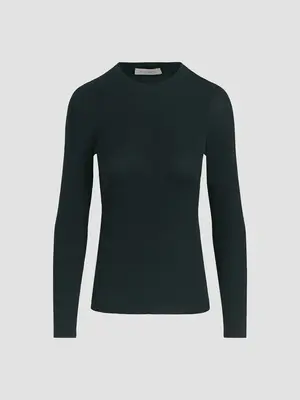 FAVORITE DAUGHTER Rib-knit Long-sleeve Top - Black