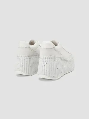 Chloé Nama Leather Platform Sneakers - White