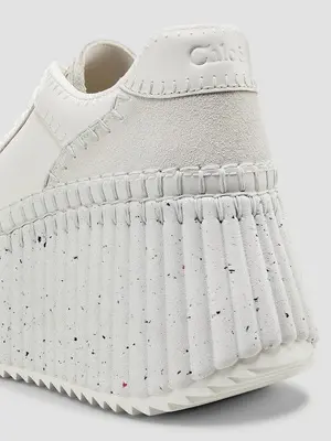 Chloé Nama Leather Platform Sneakers - White