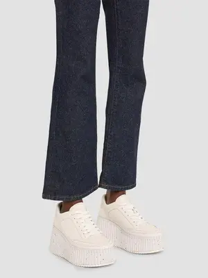 Chloé Nama Leather Platform Sneakers - White