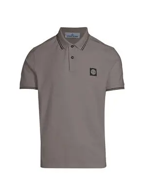 Stone Island Core Classic Cotton-blend Polo Shirt Dove Grey