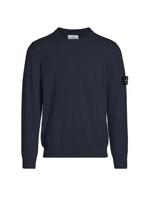 Stone Island Crewneck Cotton Sweater - Navy Blue