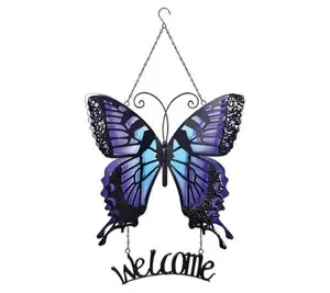 SUNSET VISTA DESIGNS Butterfly Welcome Sign - One-color