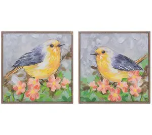 MELROSE Framed Bird Canvas Block - One-color