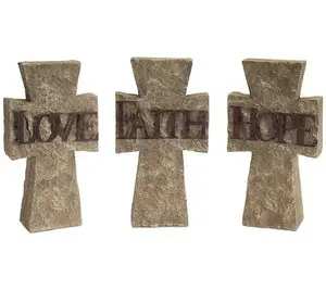 MELROSE Stone Tabletop Sentiment Cross - One-color