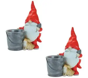 MELROSE Raincoat Gnome Statue With Planter 24.7 5'h