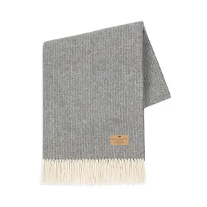 LANDS DOWNUNDER Pinstripe Lambswool Cashmere Throw