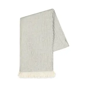 LANDS DOWNUNDER Soho Cotton Linen Throw - Arctic