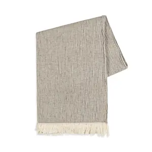 LANDS DOWNUNDER Soho Cotton Linen Throw - Stone