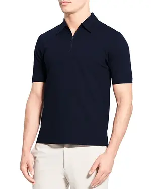 Theory Ryder Quarter Zip Polo Baltic