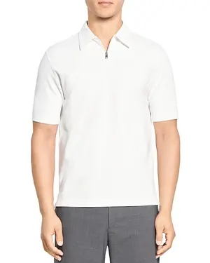 Theory Ryder Quarter Zip Polo White