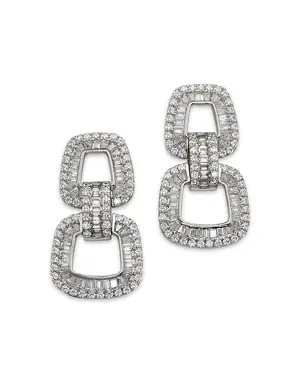 Bloomingdale'S Diamond Geometric Drop Earrings - White
