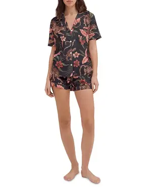 Desmond & Dempsey Deia Short Pajama Set - Soleia Navy