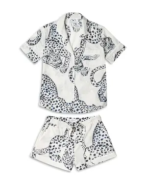 Desmond & Dempsey Cotton Jaguar Shorts Pajama Set - Cream