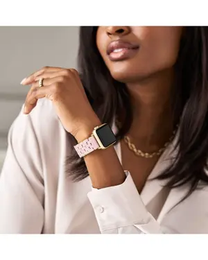 Michele Peony Pearlized Silicone Band For Apple Watch - Pink
