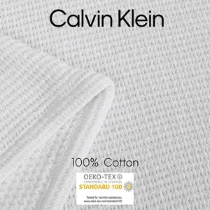 Calvin Klein Honeycomb Cotton Blanket - White