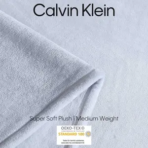 Calvin Klein Core Plush Solid Bed Blanket - Light Blue