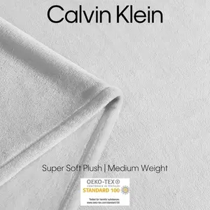 Calvin Klein Core Plush Solid Bed Blanket - Light Grey