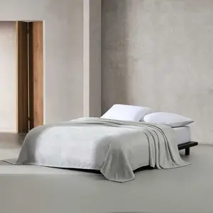 Calvin Klein Core Plush Solid Bed Blanket - Light Grey
