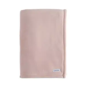 Calvin Klein Core Plush Solid Bed Blanket - Petal Pink