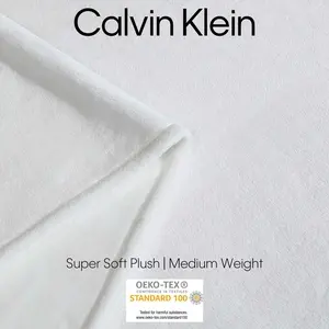 Calvin Klein Core Plush Solid Bed Blanket - White