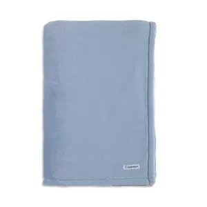 Calvin Klein Core Plush Solid Bed Blanket - Chambray Blue