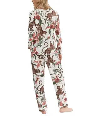 Desmond & Dempsey Tiger Print Pajama Set