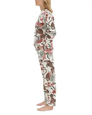 Desmond & Dempsey Tiger Print Pajama Set