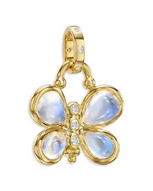 Temple St. Clair 18k Yellow Gold Luna Butterfly Pendant - Blue/gold