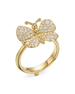 Temple St. Clair 18k Yellow Diamond Butterfly Ring - Gold