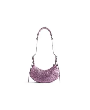 Balenciaga Le Cagole Xs Shoulder Bag Metallized Leopard Print - Pink