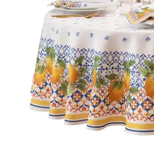 ELRENE HOME FASHIONS Capri Lemon Tablecloth, 70 X 70
