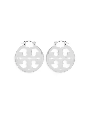Tory Burch Miller Small Hoop Earrings - Silver