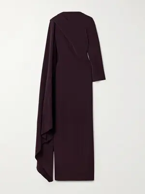 Solace London Lydia One-sleeve Cape-effect Maxi Dress