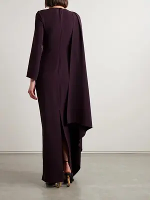 Solace London Lydia One-sleeve Cape-effect Maxi Dress
