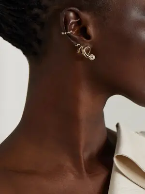 Mateo Cornucopia Diamond And Pearl Earrings