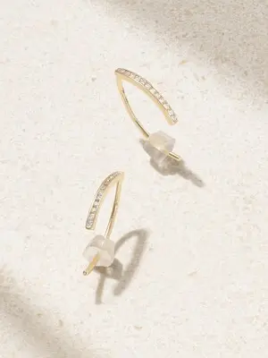 MELISSA JOY MANNING Wishbone 14-karat Recycled Diamond Earrings - Gold