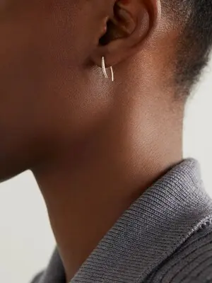 MELISSA JOY MANNING Wishbone 14-karat Recycled Diamond Earrings