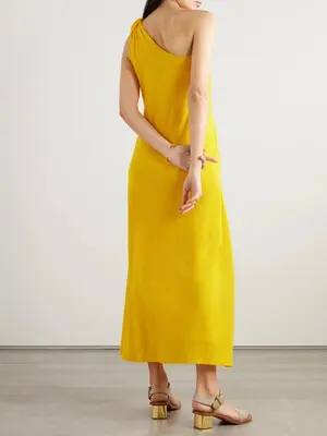 Chloé Asymmetric Knotted Pleated Wool Gown
