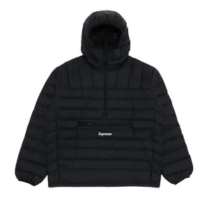 Supreme Micro Down Half Zip Hooded Pullover - Black