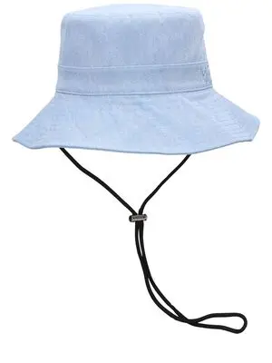 Ganni Fisherman Denim Bucket Hat In Blue - 65% Off | Editorialist