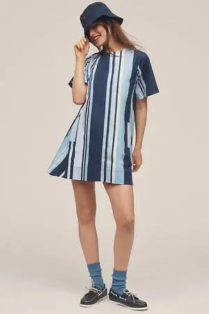 Maeve Maeve Emmy Short-Sleeve Swing Mini Dress Green