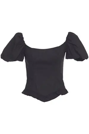 DE LA VALI Koko Stretch-cotton Poplin Top