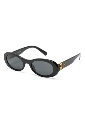 Miu Miu Glimpse Oval-frame Sunglasses - Black